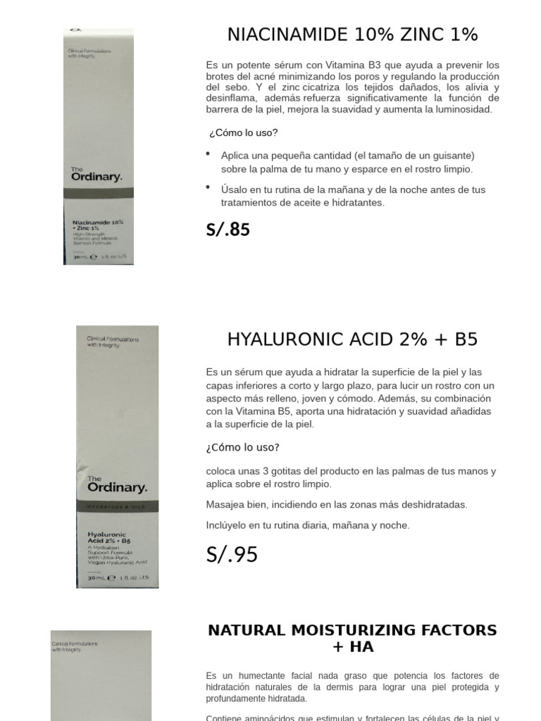 Productos The Ordinary | PDF | Piel