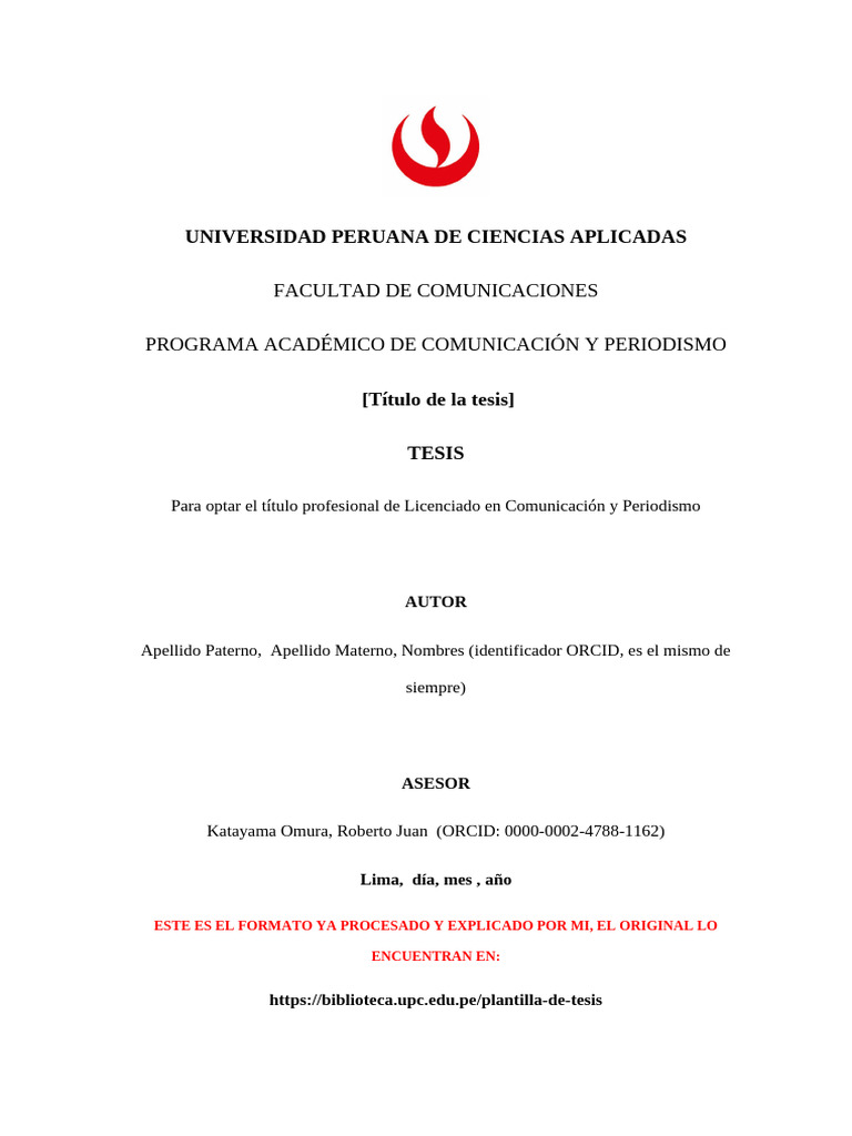 Upc-Plantilla Tesis Comentada y Explicada | PDF | Science | Metodología