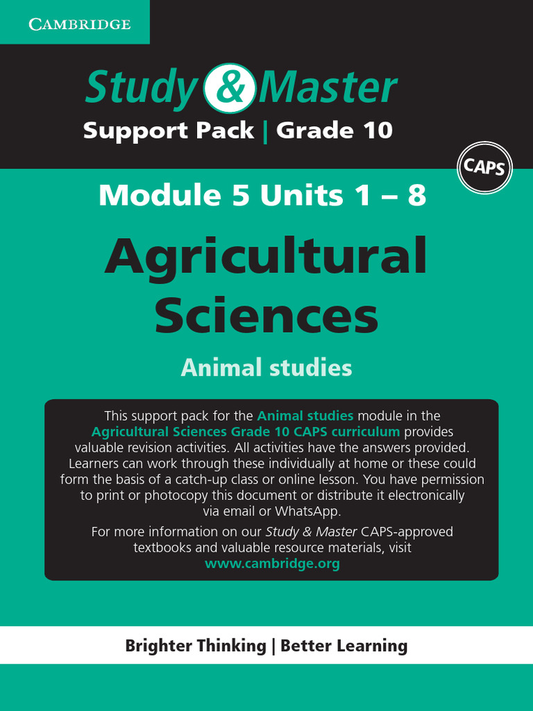 Grade 10 Animal Studies Support Pack | PDF | Sheep | Wool