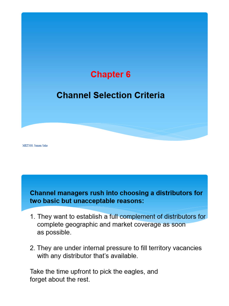 Essential Criteria for Channel Selection | PDF