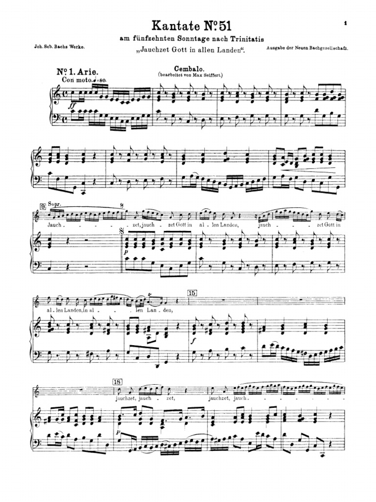 Harpsichord - Bach - Canata 51 | PDF