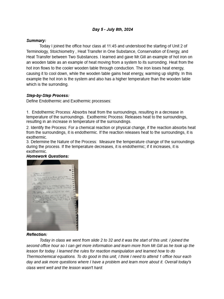 Learning Log Summative Assignment Week 2 | PDF | Reaction Rate | Heat