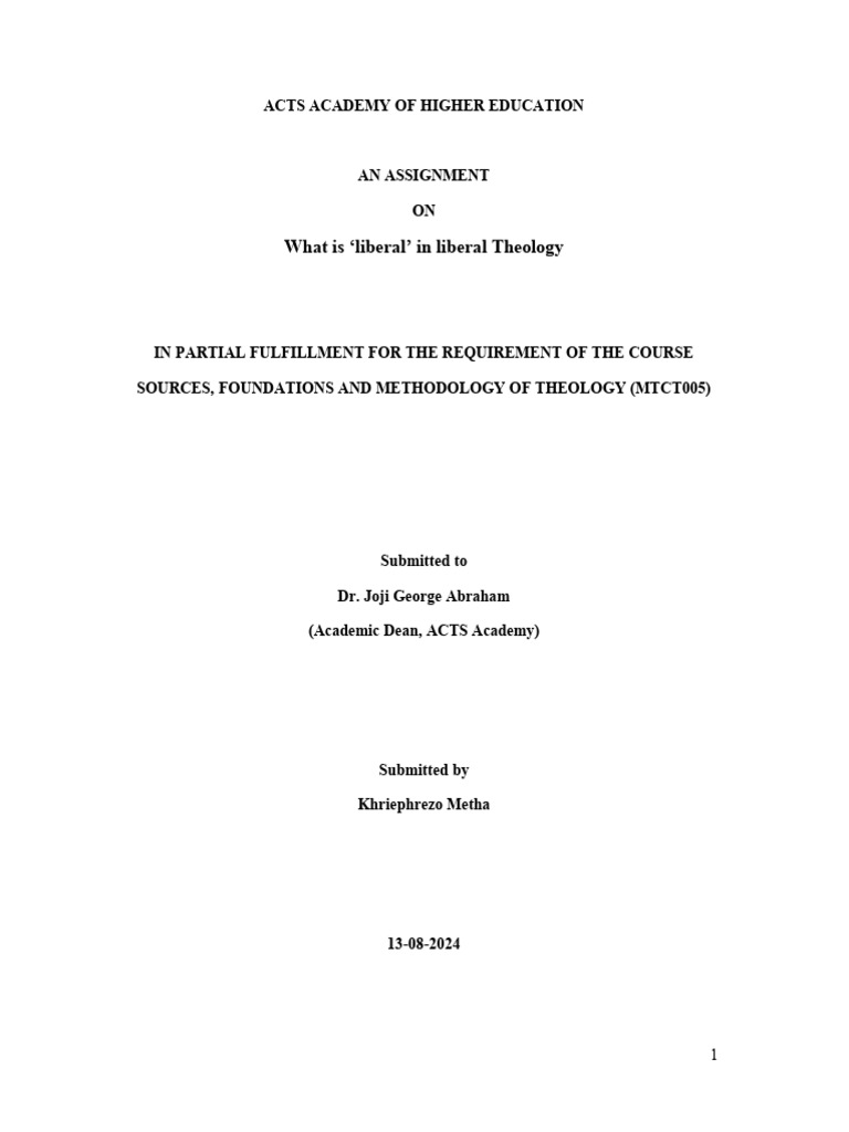 What Is Liberal in Liberal Theology | PDF | Theology | Bible