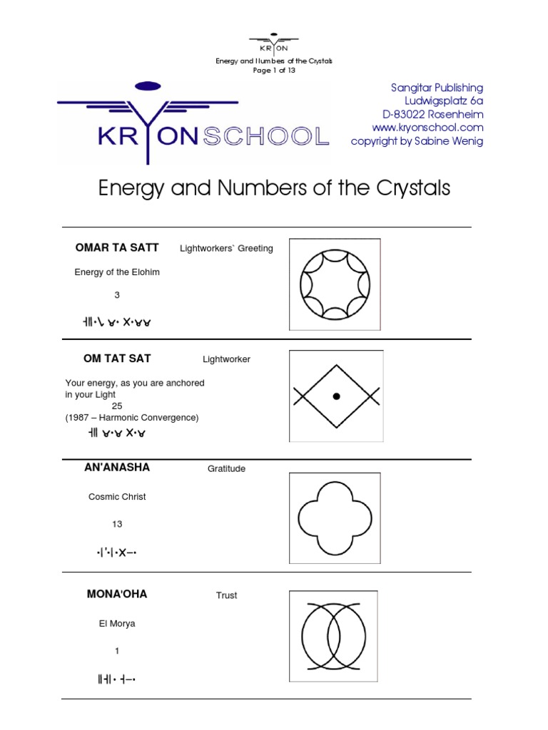 Energy Numbers Crystals | PDF