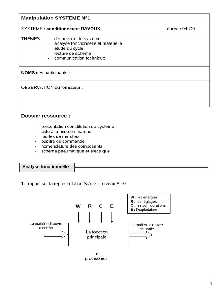 Formation sur la conditionneuse Ravoux | PDF