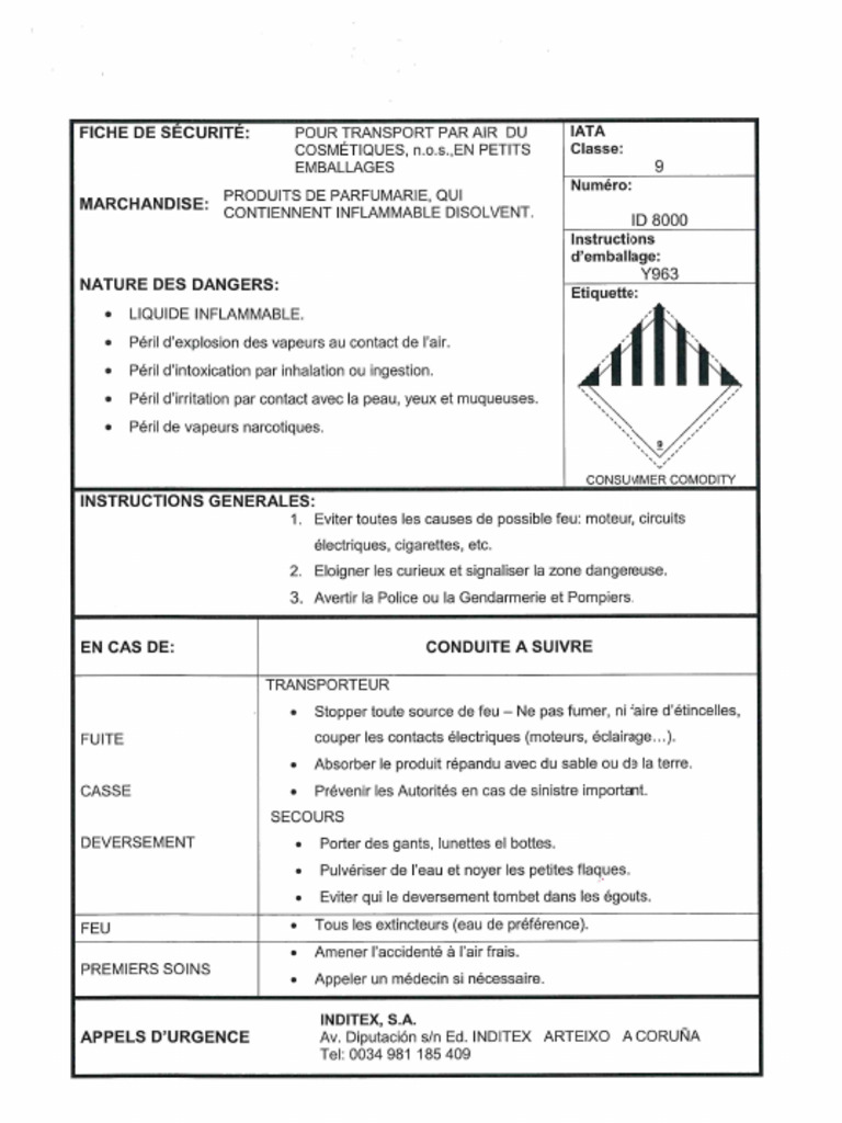 MSDS Perfumery ID 8000 | PDF