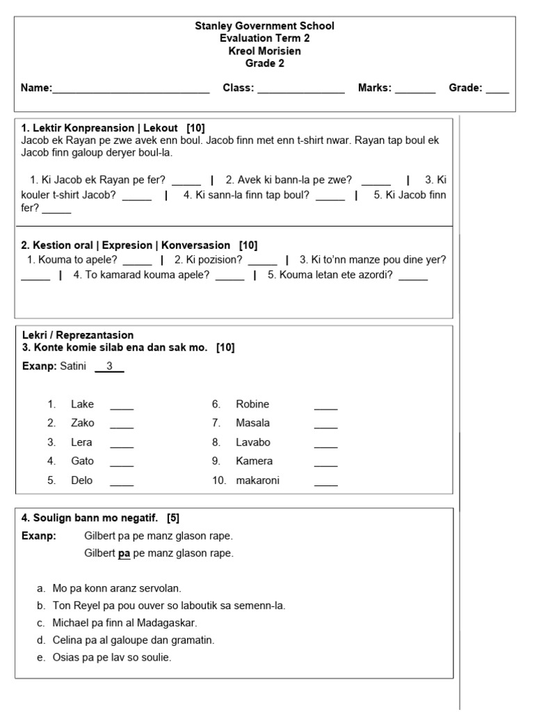 Grad 2, Term 2 - 31 Copies | PDF
