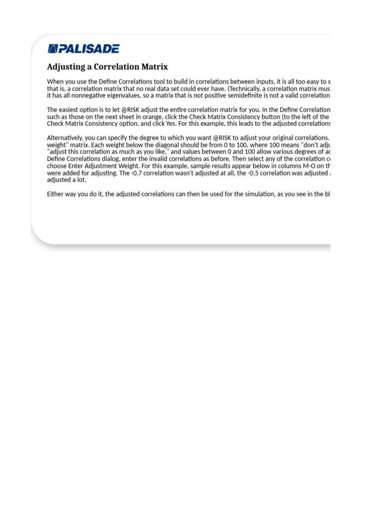 Adjusting A Correlation Matrix | PDF | Matrix (Mathematics) | Euro