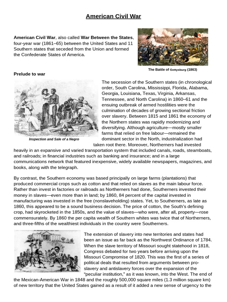 20-The Civil War - Encyclopaedia Britannica | PDF | First Battle Of ...