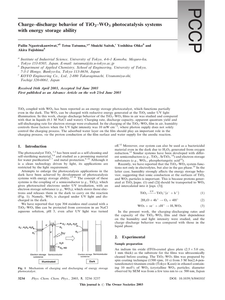 Energy Estorage TiO2 WO3 002 | PDF | Electron | Titanium Dioxide
