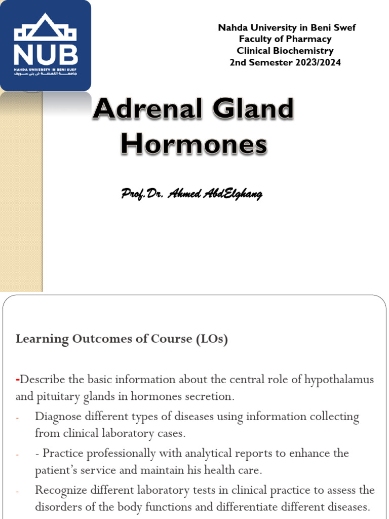 Lecture 2 B Adrenal LOs | PDF | Adrenal Gland | Cortisol
