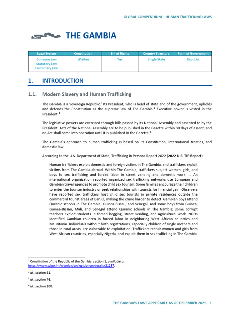 Compendium 2023 Gambia | PDF | International Labour Organization | Human Trafficking