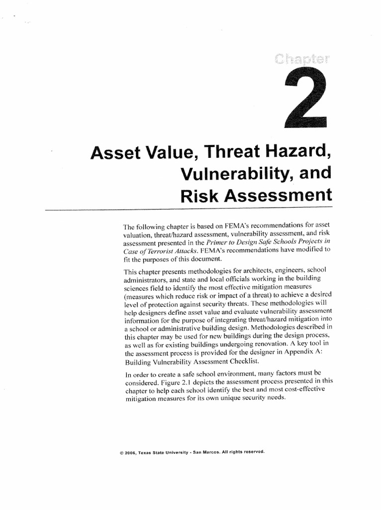 Asset Value, Threat Hazard, Vulnerability and Risk Assessment | PDF