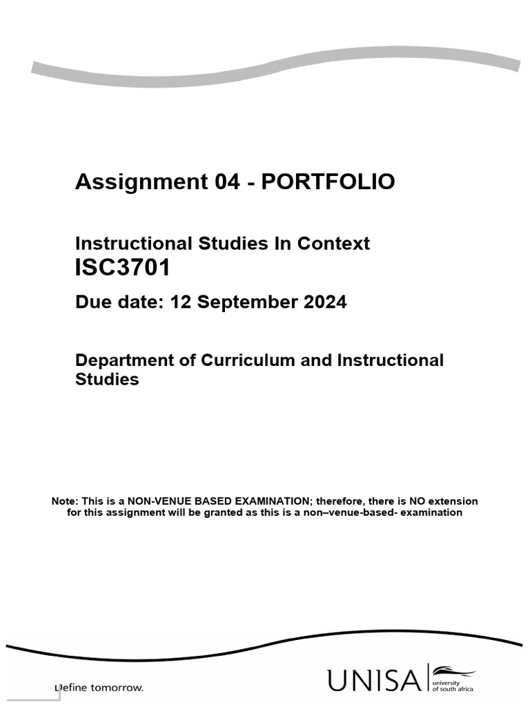 ISC3701 Assignment 04 FINAL Portfolio | PDF | Educational Technology ... ISC3701 Assignment 04 FINAL Portfolio | PDF | Educational Technology ...