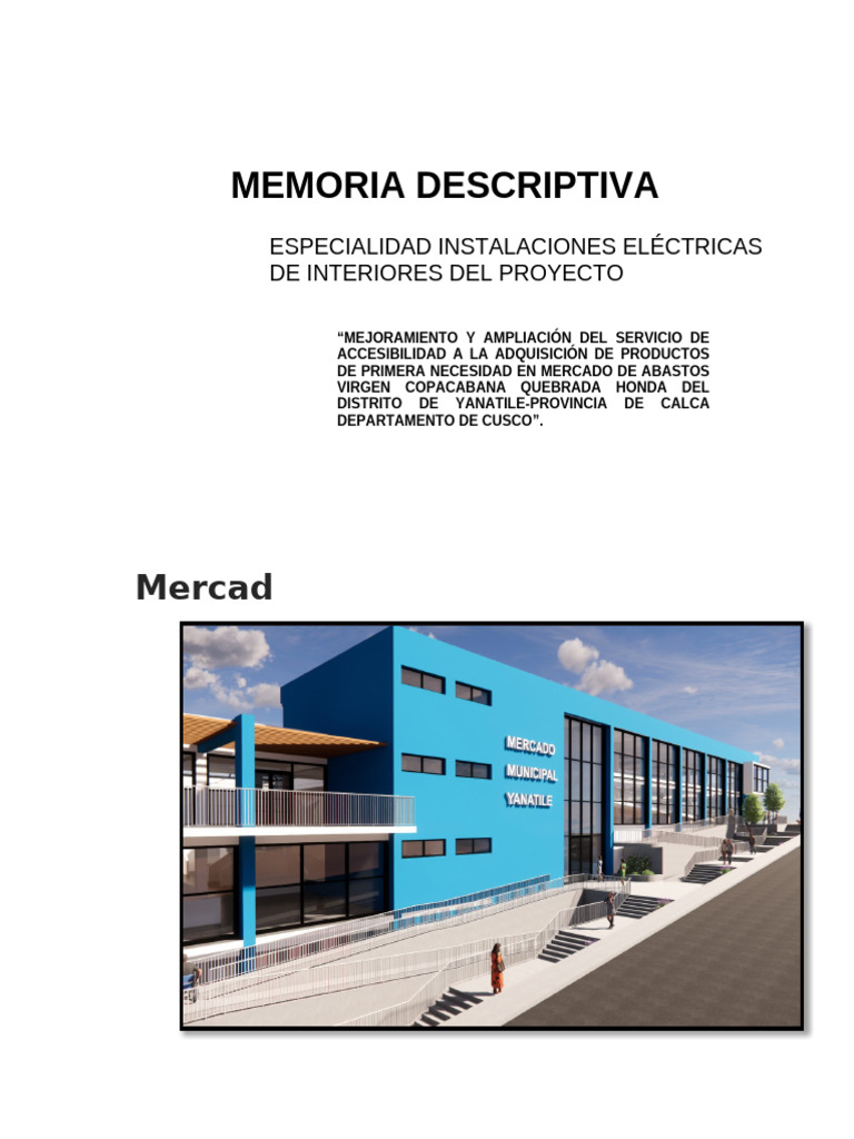 MEMORIA DESCRIPTIVA Electricas Cusco | PDF | Cableado eléctrico | Enchufes y tomas de corriente ...