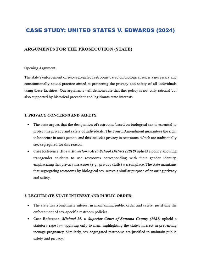 Case Study Assessment 1 United States v. Edwards (2024) | PDF ...