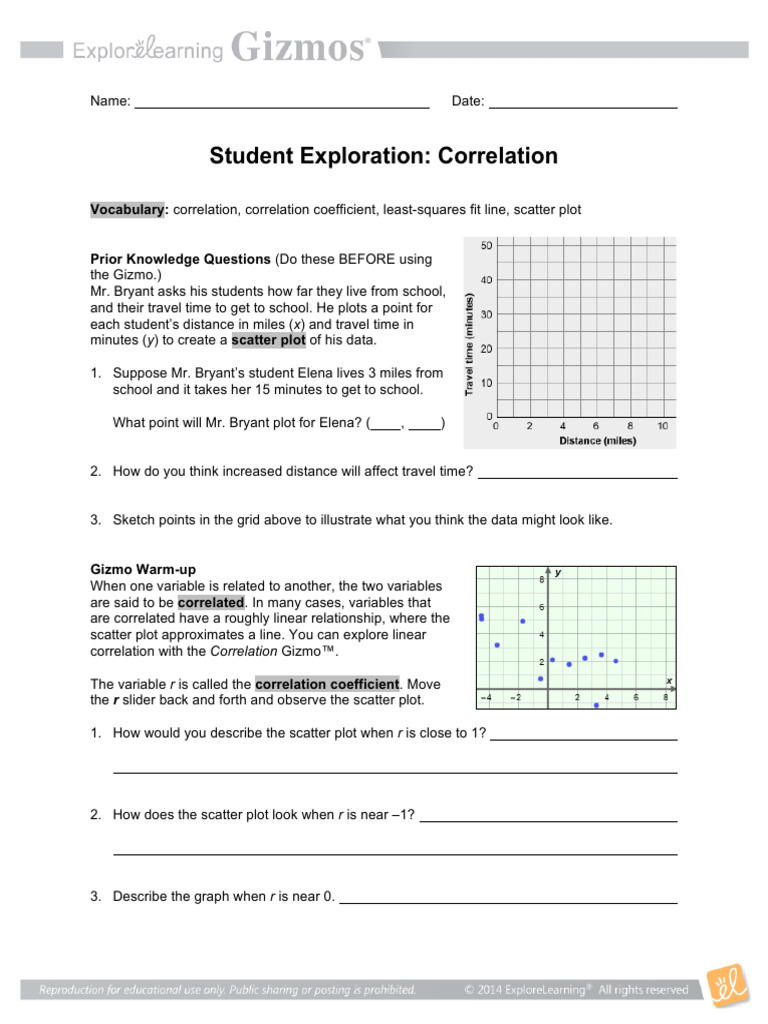 MDM4U Unit1 CorrelationSE | PDF | Scatter Plot | Least Squares