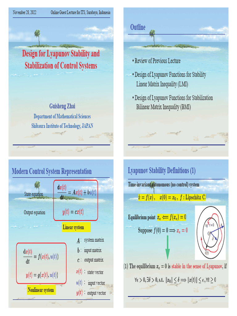 Design For Lyapunov Stability and Stabilization of Control Systems | PDF | Stability Theory ...