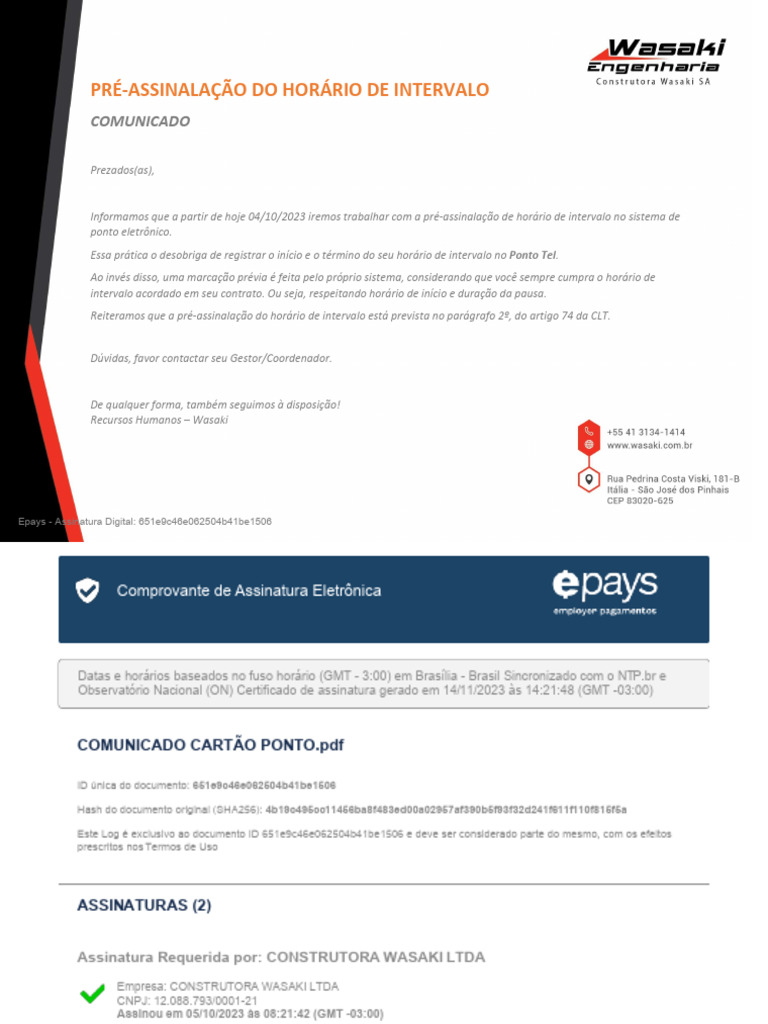 Comunicado Cartão Ponto | PDF