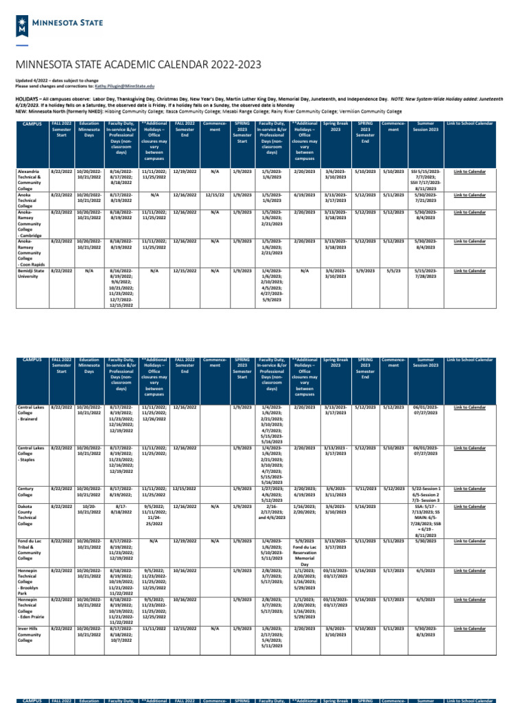 Fy23 Academic Calendar | PDF | Academic Term | Holidays