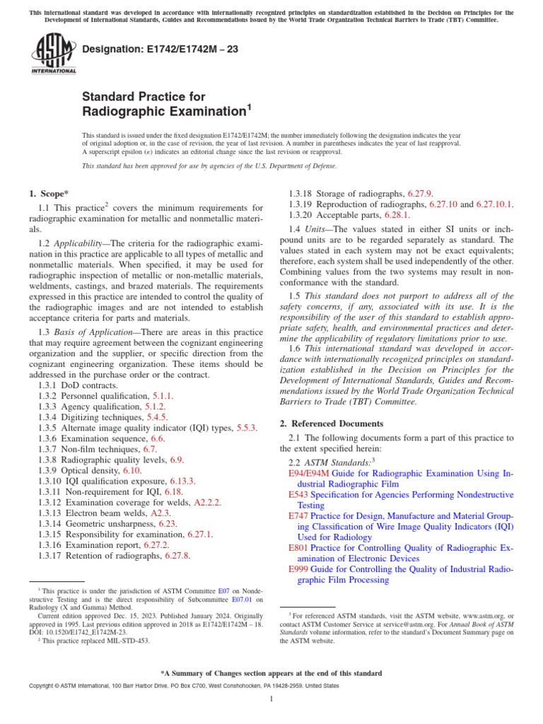 Radiographic Examination: Standard Practice For | PDF | Radiography ...