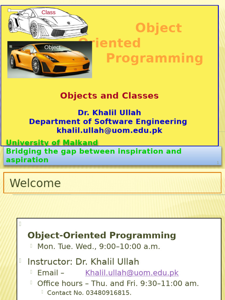 Object Oriented Programming Lecture 01 | PDF | C++ | Object Oriented Programming