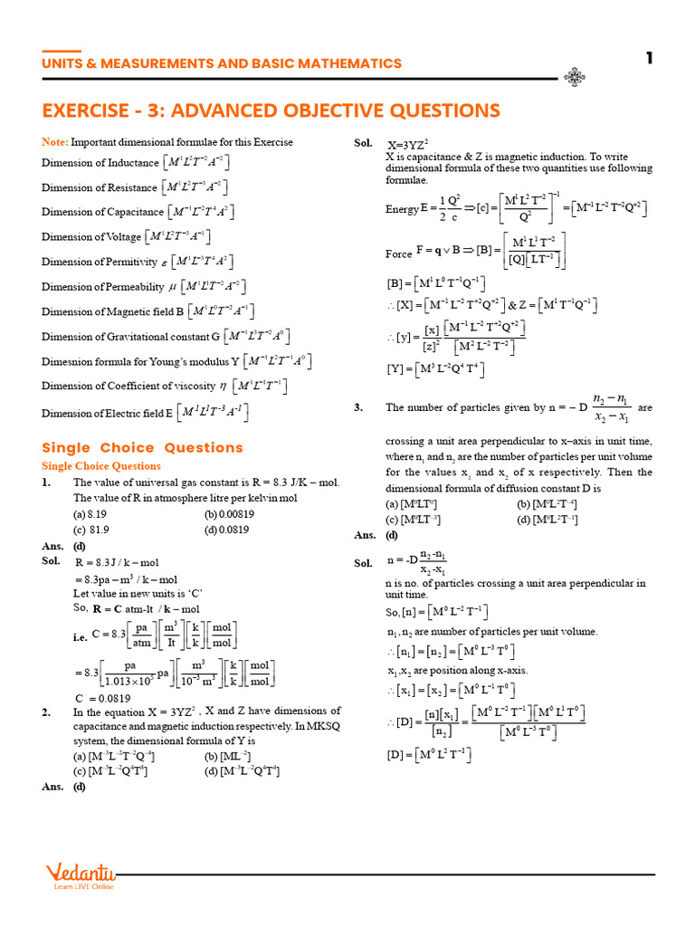 3-JEE-Units & Measurements and Basic Mathematics-Ex-3-Q. With Sol. | PDF | Euclidean Vector | Force