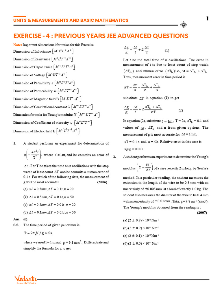4-JEE-Units & Measurements and Basic Mathematics-Ex-4-Q. With Sol ...