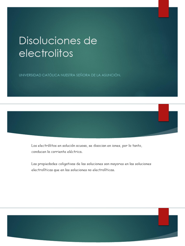 Disoluciones de Electrolitos -1 | PDF | Electrólito | Materiales