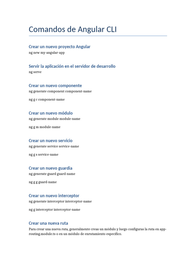 Comandos de Angular CLI | PDF
