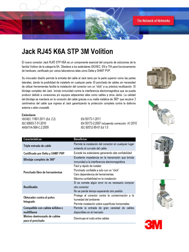 3M VOLITION Jack K6A | PDF | Conector eléctrico | Ingenieria Eléctrica