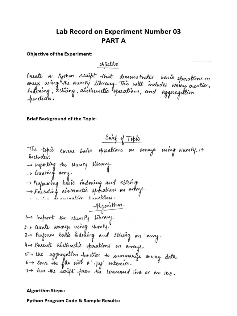 Lab Record Template 1 Pdf