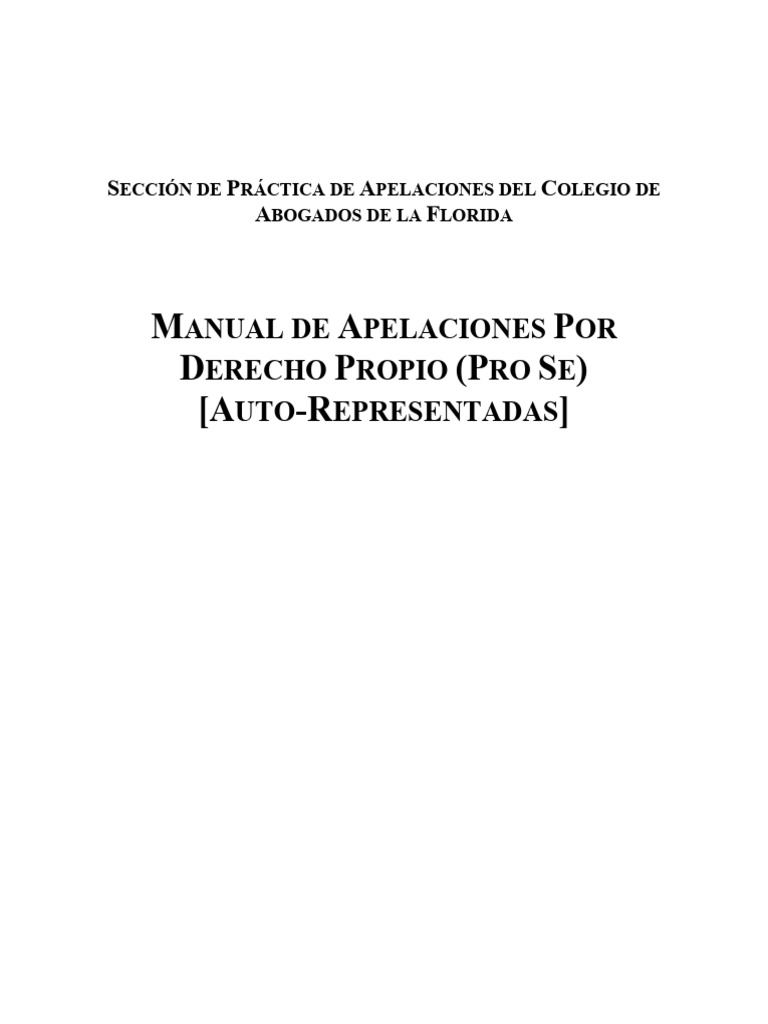 Manual de Apelaciones Por Derecho Propio | PDF | Apelación | Abogado