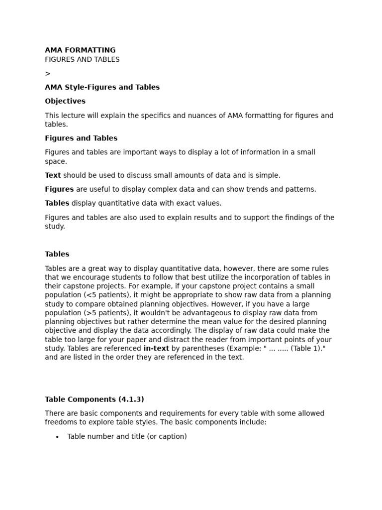 Ama Formatting: Figures and Tables | PDF
