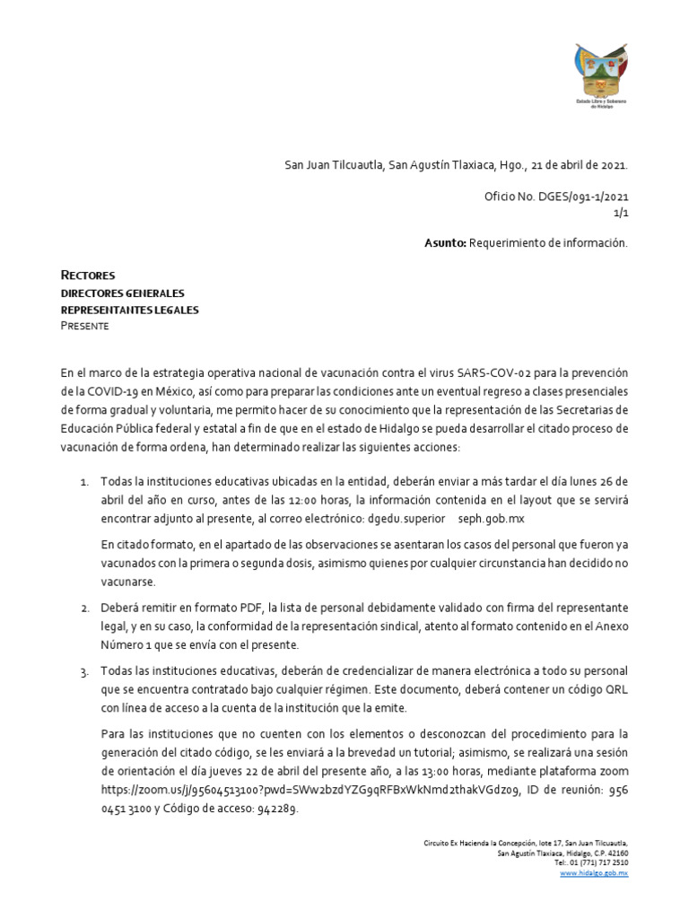 Comunicado - Vacunación IPES | PDF Comunicado - Vacunación IPES | PDF