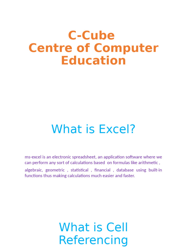 Cucci - Excel For Beginners | PDF | Spreadsheet | Microsoft Excel
