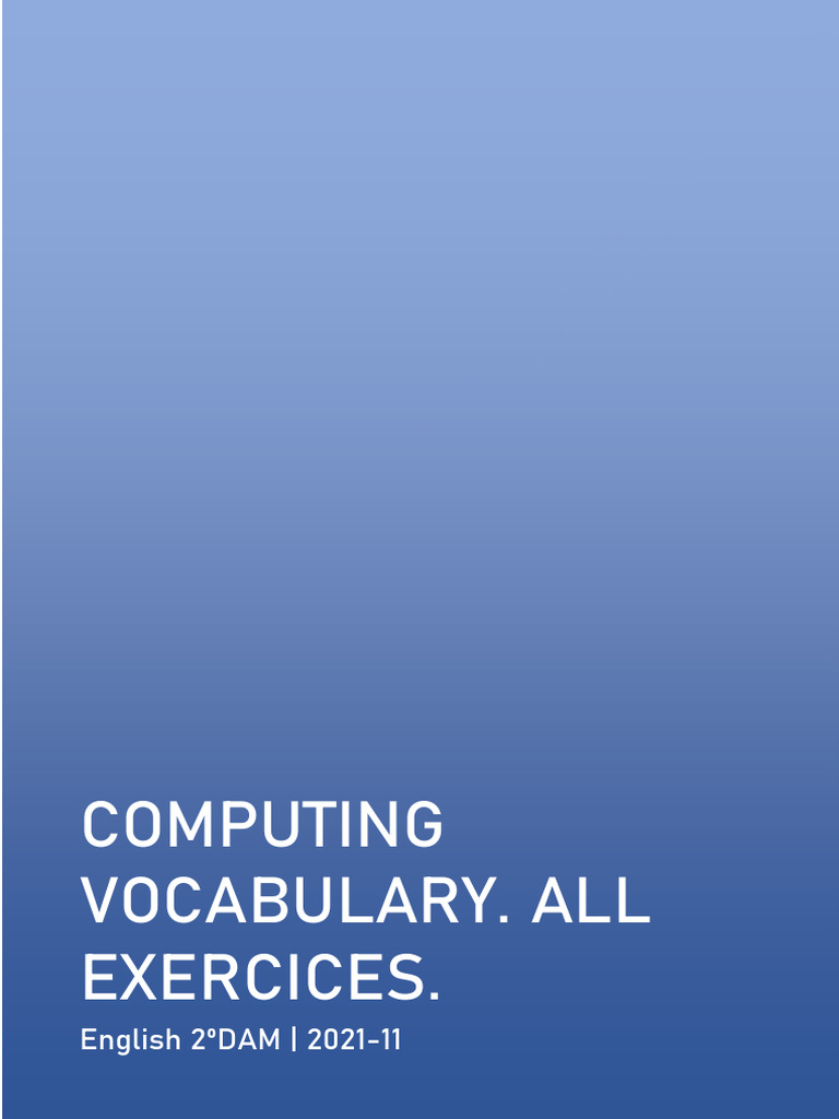 All - Verbs - Computing Technology Vocabulary | PDF | Games & Activities | Computers