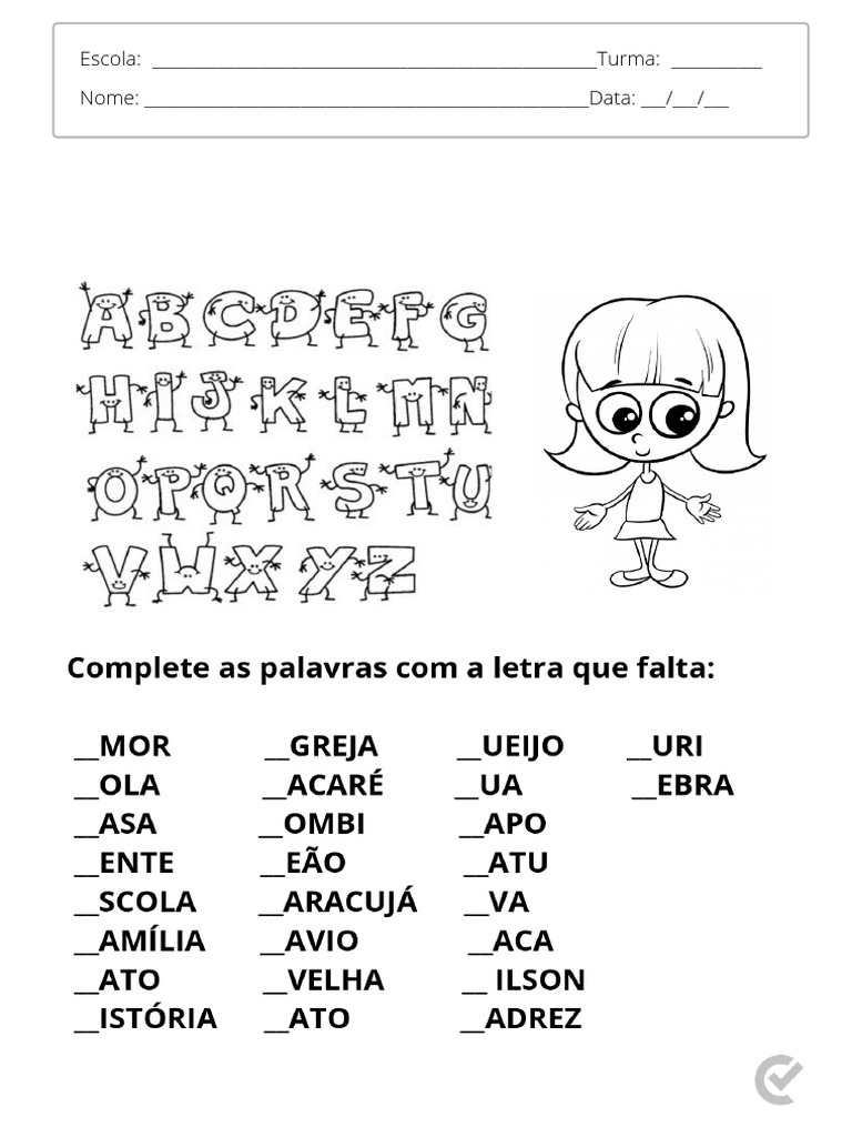 Atividades Com Palavras 1 | PDF