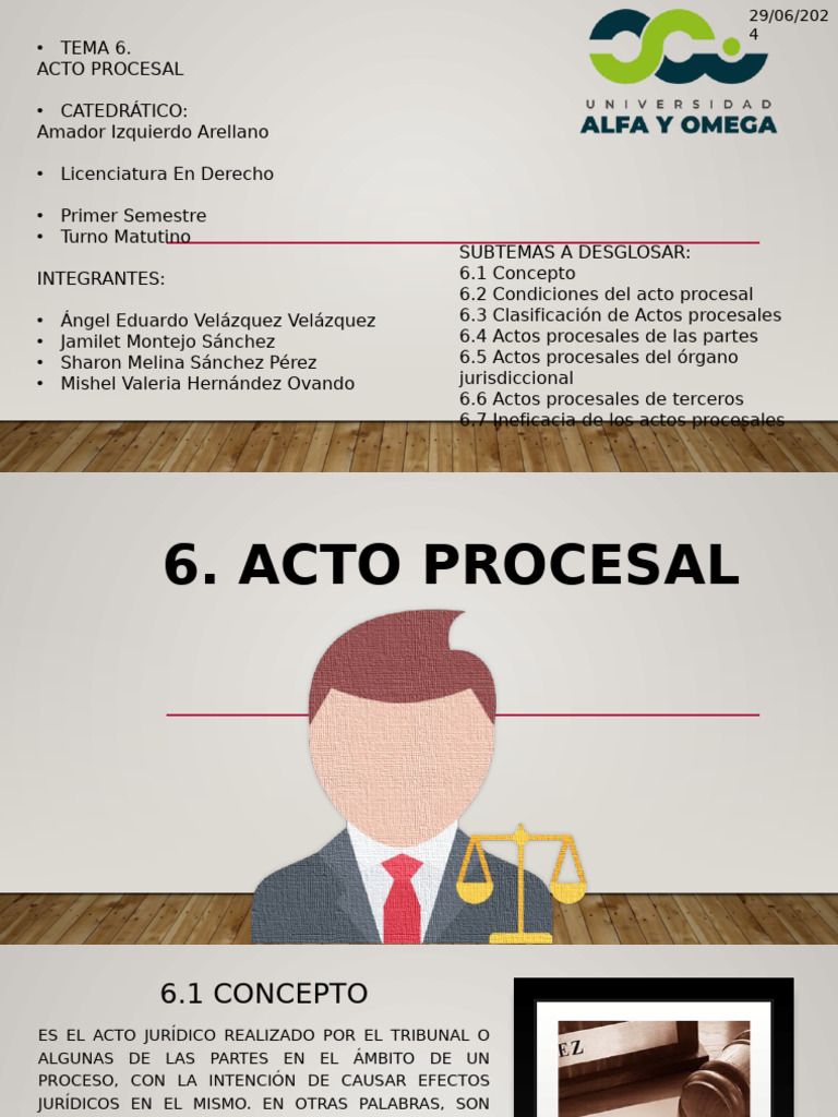 Actos Procesales en Derecho | PDF | Ley procesal | Sentencia (ley)