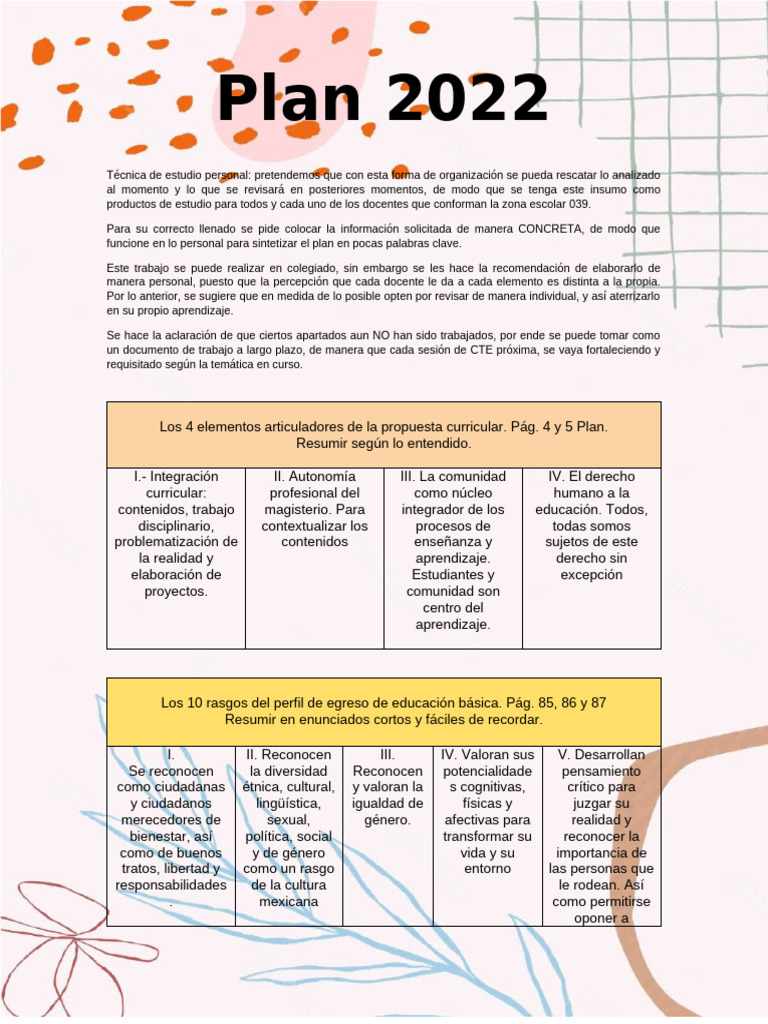 Esquematizador Plan 2022 | PDF | Evaluación | Aprendizaje