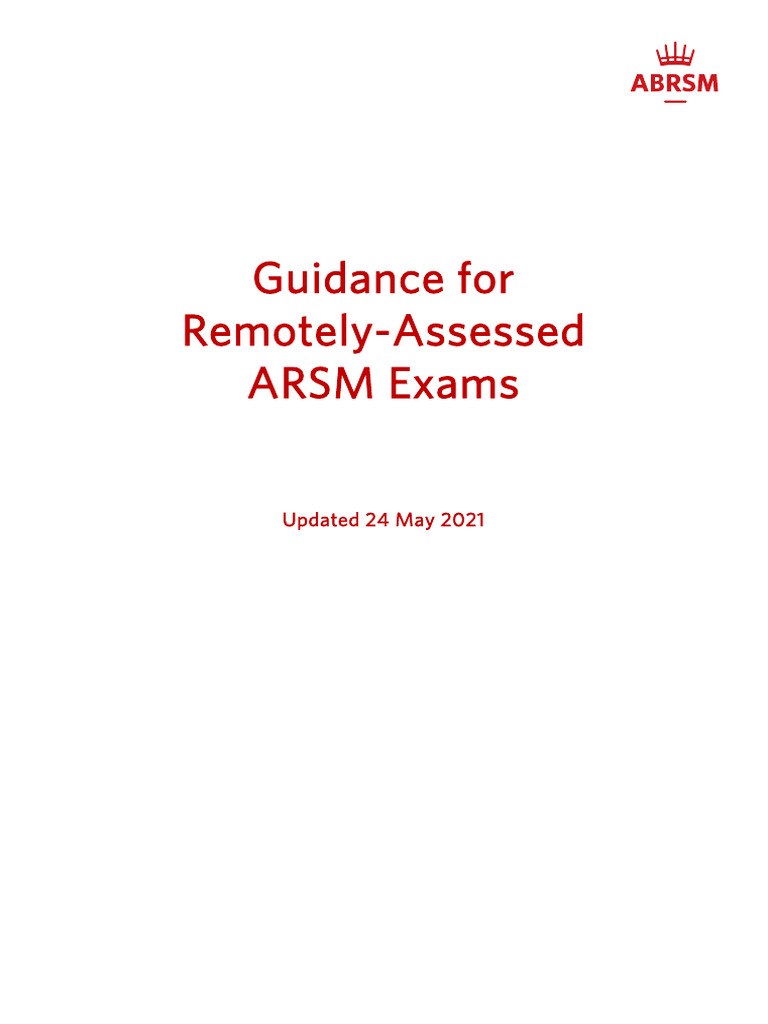 Guidance For Remotely Assessed Arsm Exams From May 2021 | PDF | Data Compression | Video