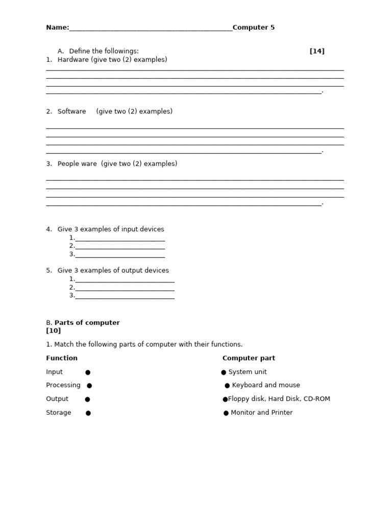 Computer 5 Mid Term | PDF | Floppy Disk | Computer Data Storage