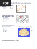 Topographic Map Quiz: Multiple Choice | PDF | Contour Line | Elevation