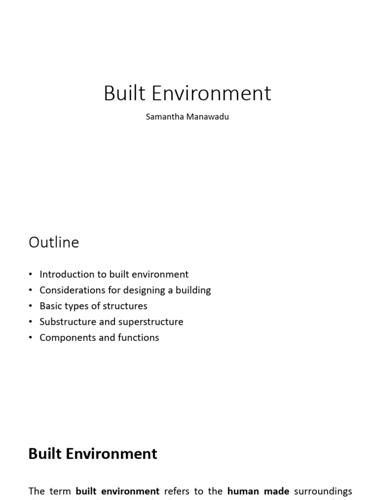 Built Environment I | PDF | Infrastructure | Natural Environment