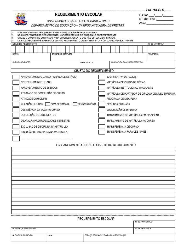 Requerimento Escolar | PDF