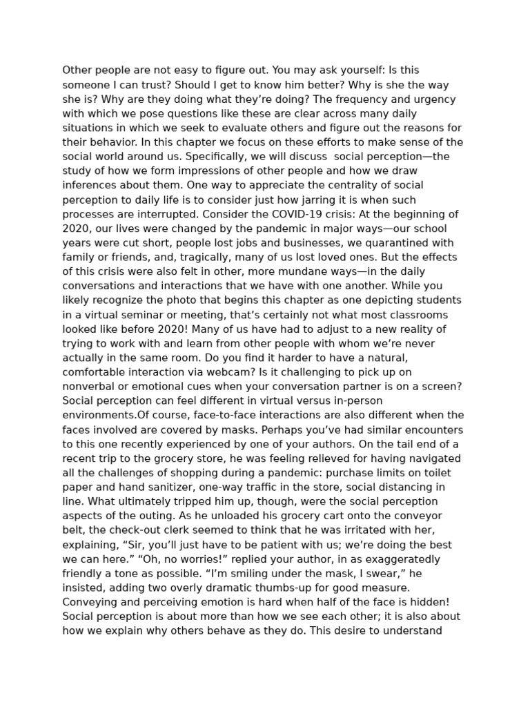 Understanding Social Perception | PDF | Nonverbal Communication ...