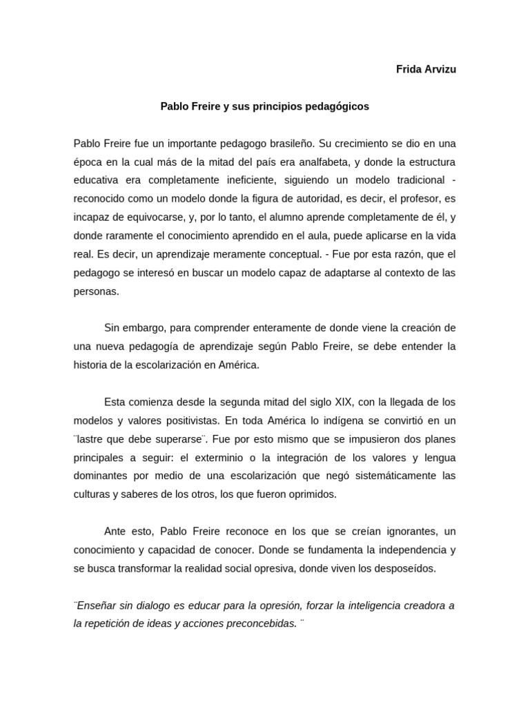 Pablo Freire | PDF | Conocimiento | Maestros