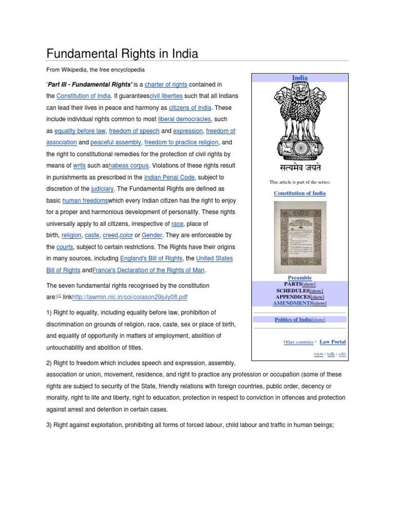 Fundamental Rights in India | PDF | Human Rights | Libertarian Theory