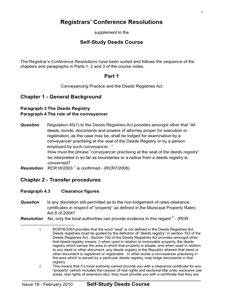 Registrars' Conference Resolutions - Aktepraktyk - Co.za | PDF | Power ...