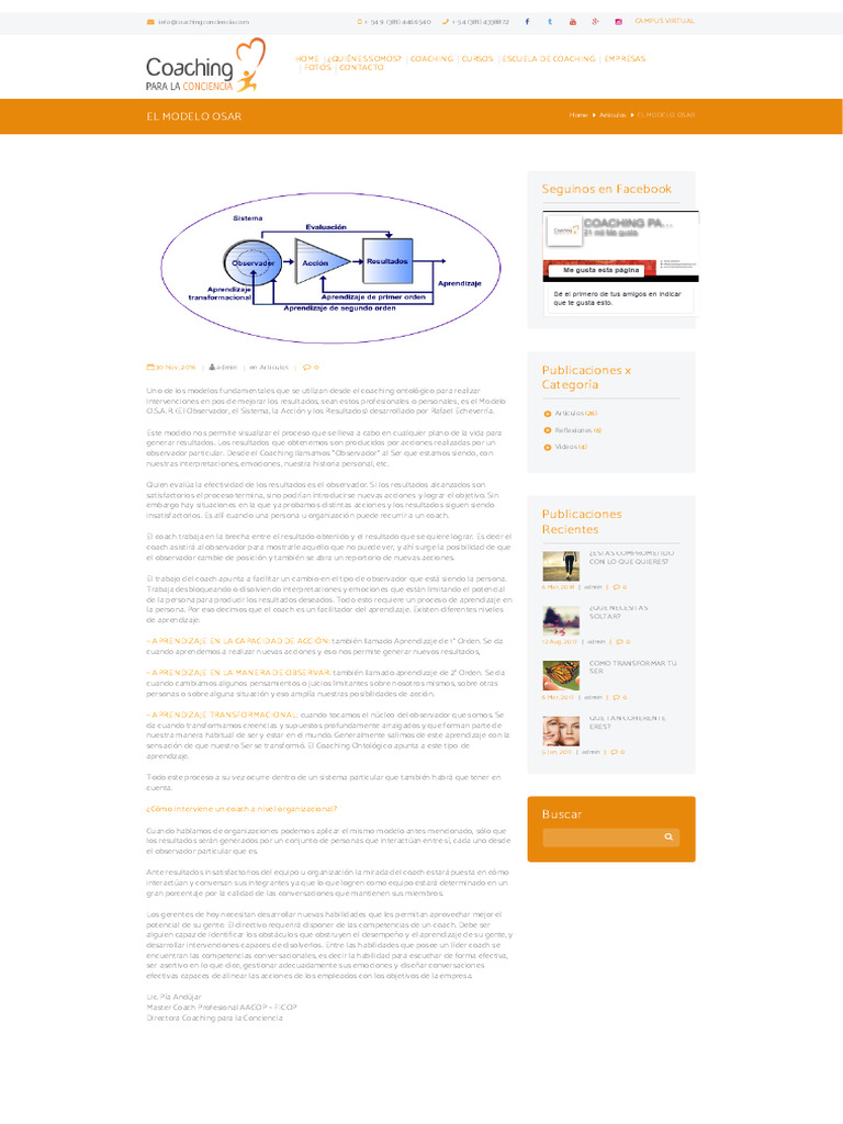 El - Modelo - OSAR - Coaching para La Conciencia - RS1 | PDF | Aprendizaje
